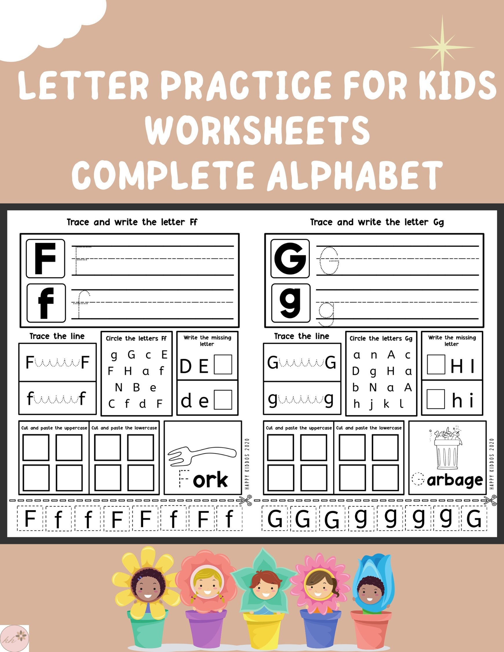 Letter Practice and Complete Alphabet Worksheets for Prek and ...