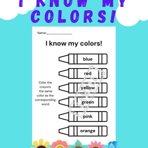 I Know My Colors Worksheet | Color Recognition and Early Reading ...