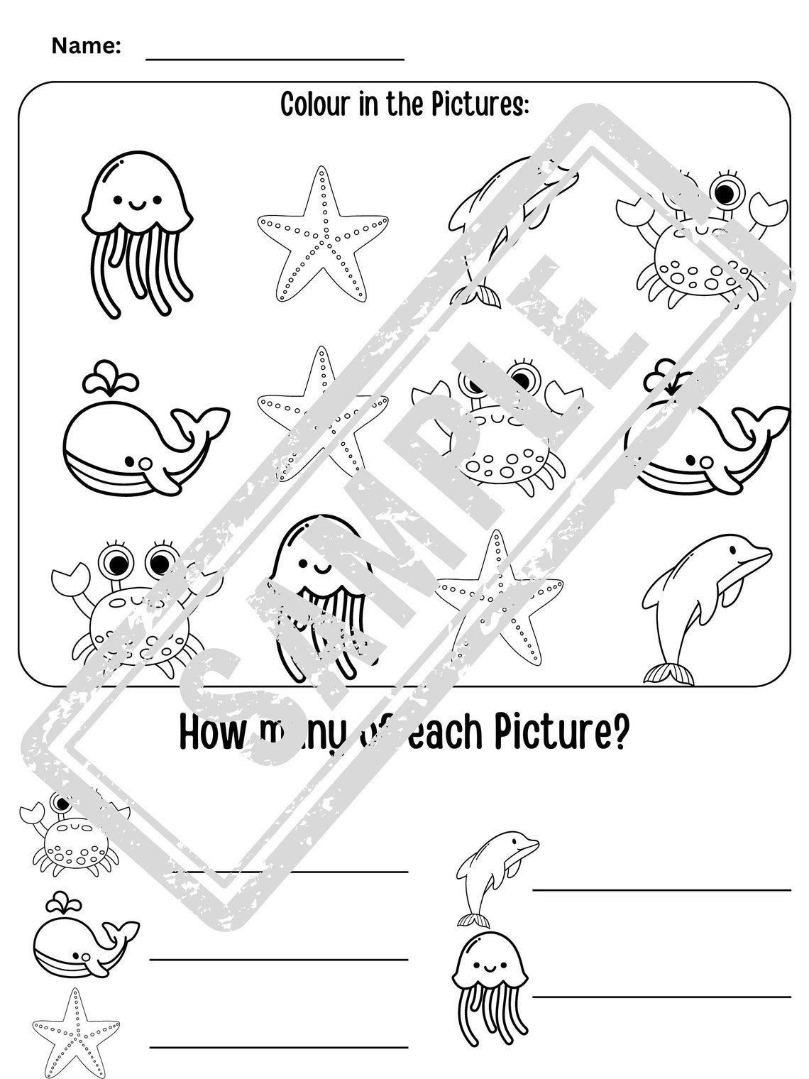 Early Math Count and Color Activity - Etsy