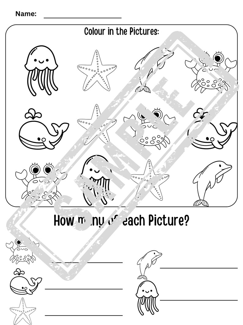 Early Math Count and Color Activity - Etsy