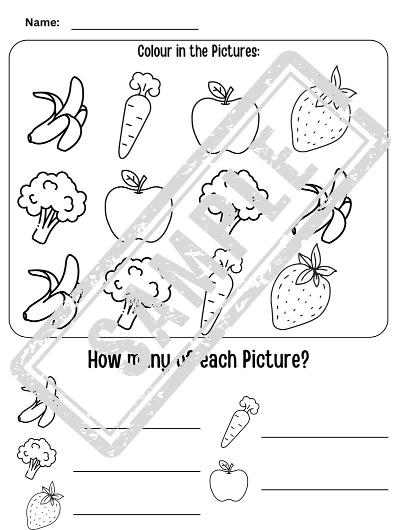 Early Math Count and Color Activity - Etsy