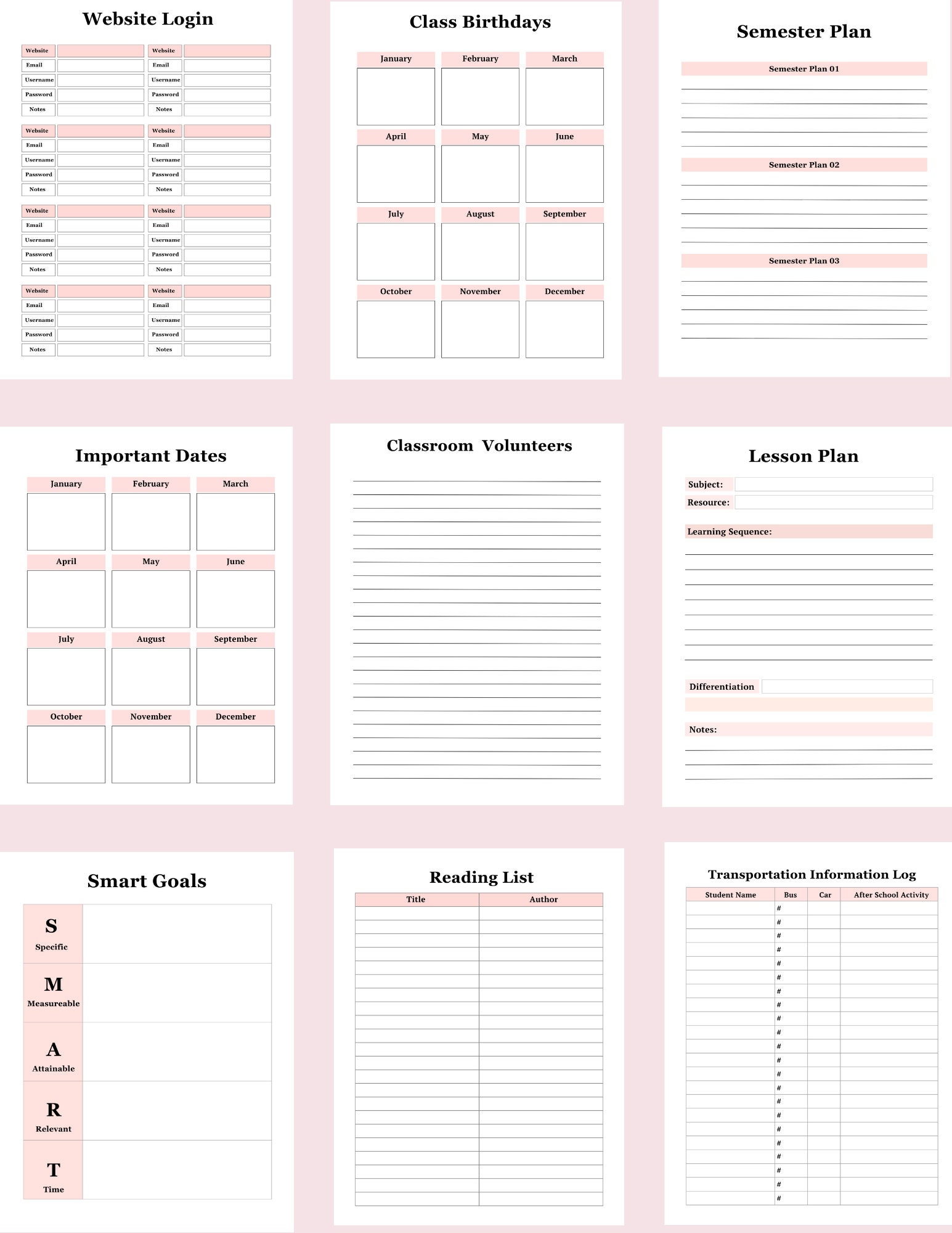 Editable Teacher's Digital & Printable Planner 240 Pages of ...