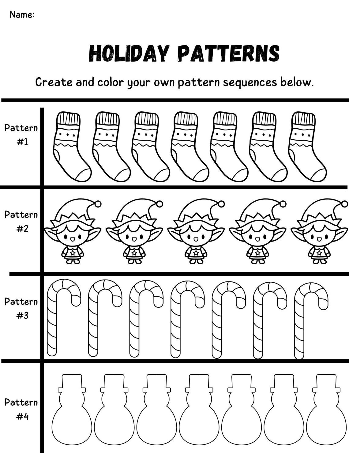 FUN Holiday Math Workbook for Kids | Cut & Paste, Counting, Patterns ...