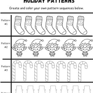 FUN Holiday Math Workbook for Kids | Cut & Paste, Counting, Patterns ...