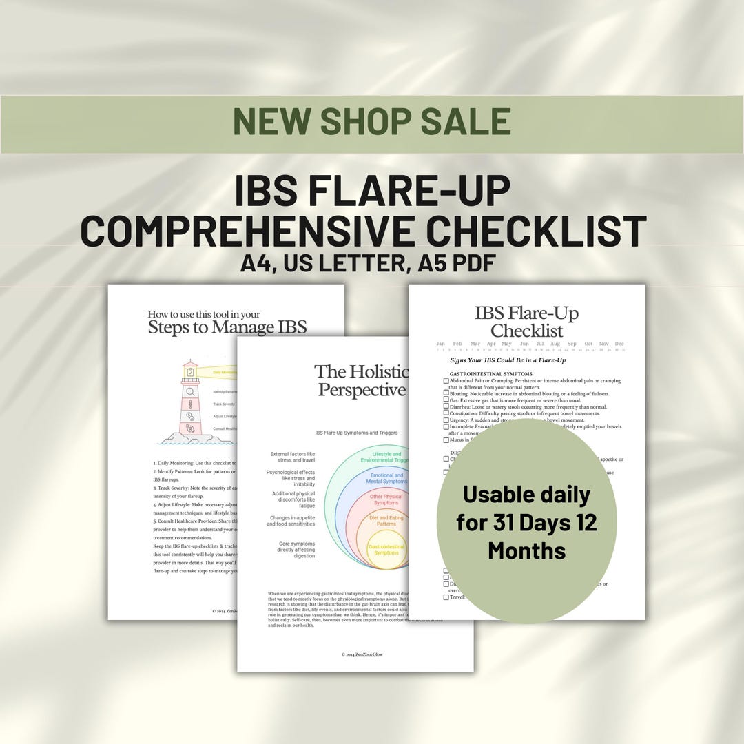 IBS Daily Log, IBS Flare-up Checklist, IBS Planner, Ibs Symptom Tracker ...
