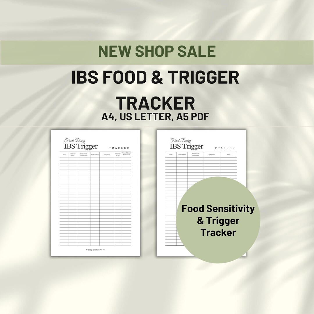 IBS Food Trigger Tracker, Food Sensitivity IBS Journal, Daily Symptom ...