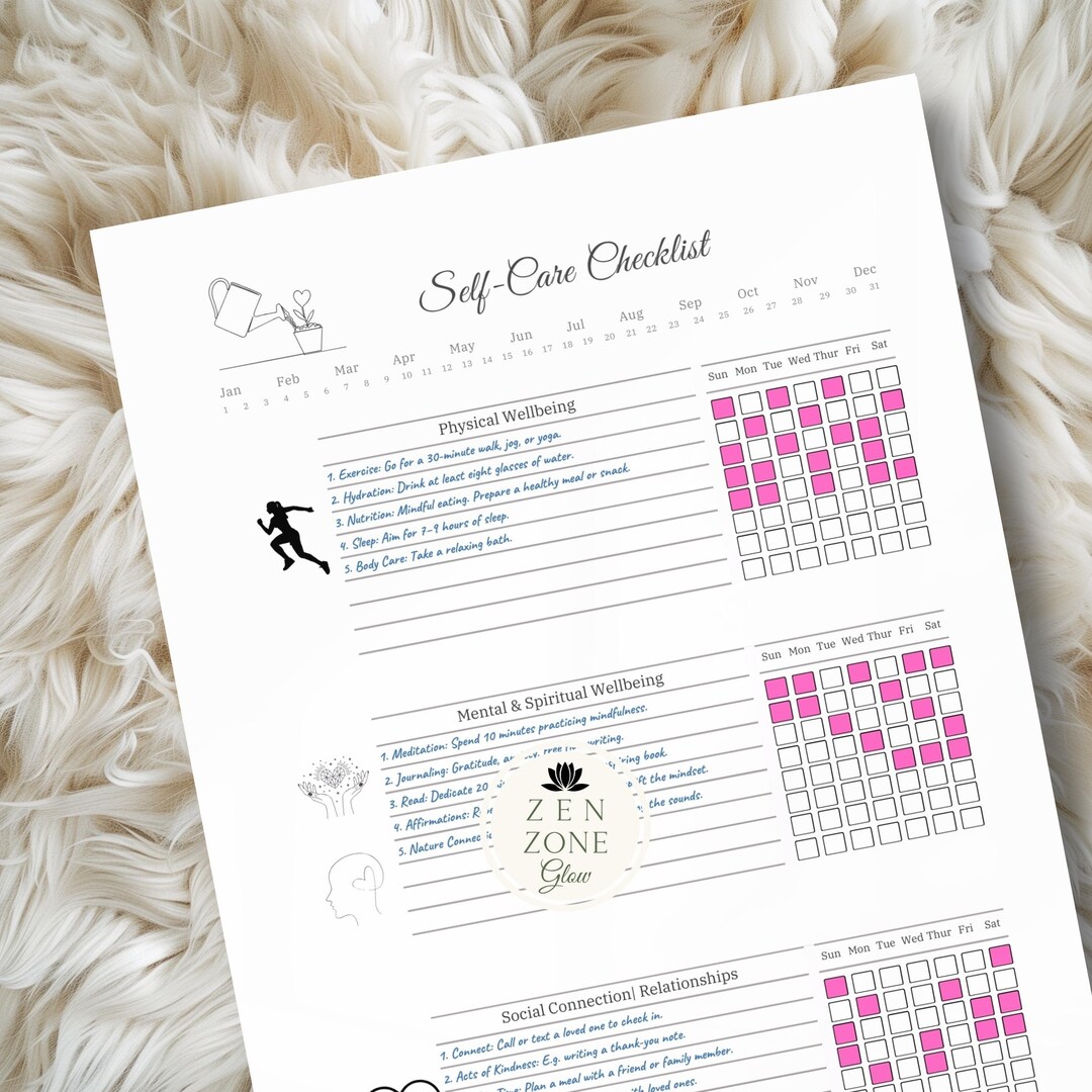 HOLISTIC Selfcare Checklist| FILLABLE| PRINTABLE Selfcare Planner ...