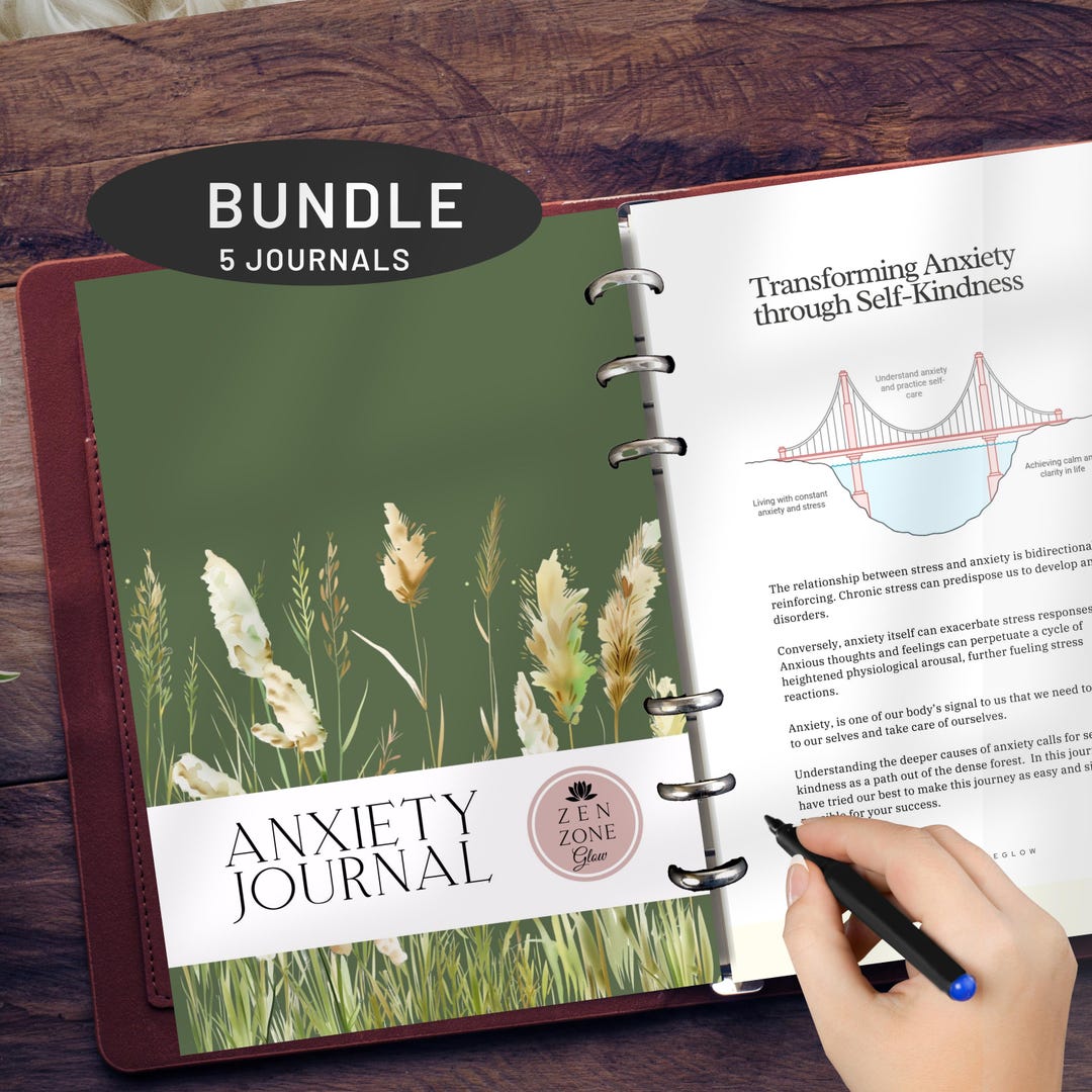 Mindfulness Guided Anxiety Journal BUNDLE| PRINTABLE Anxiety Journal ...