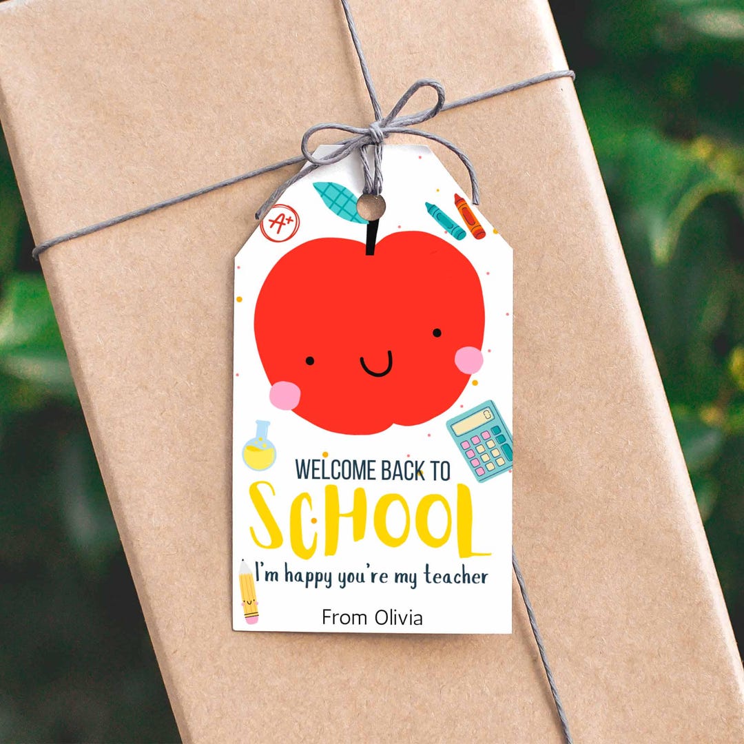 Teacher Appreciation Gift Tag, Back to School Apple Tag, First Day of ...