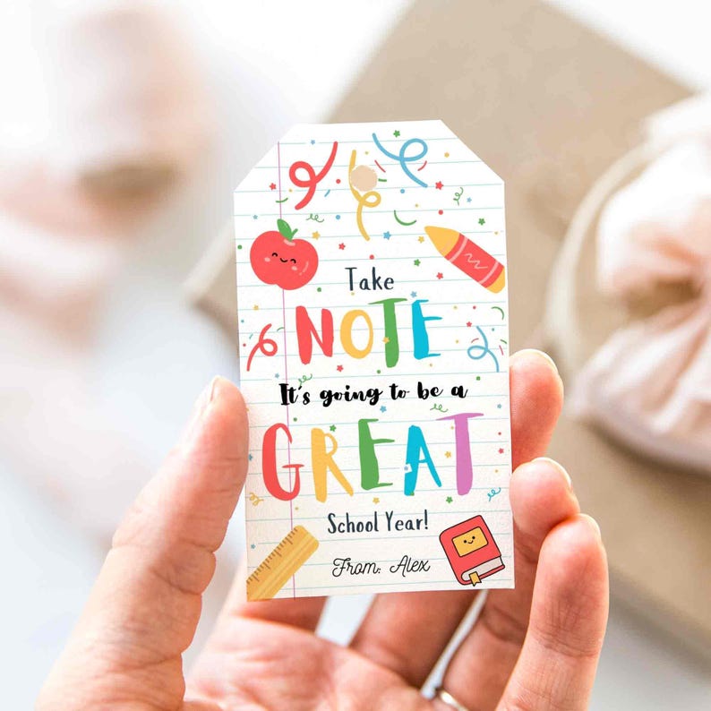 Back to School Gift Tag, Great School Year Tag Template, Printable ...