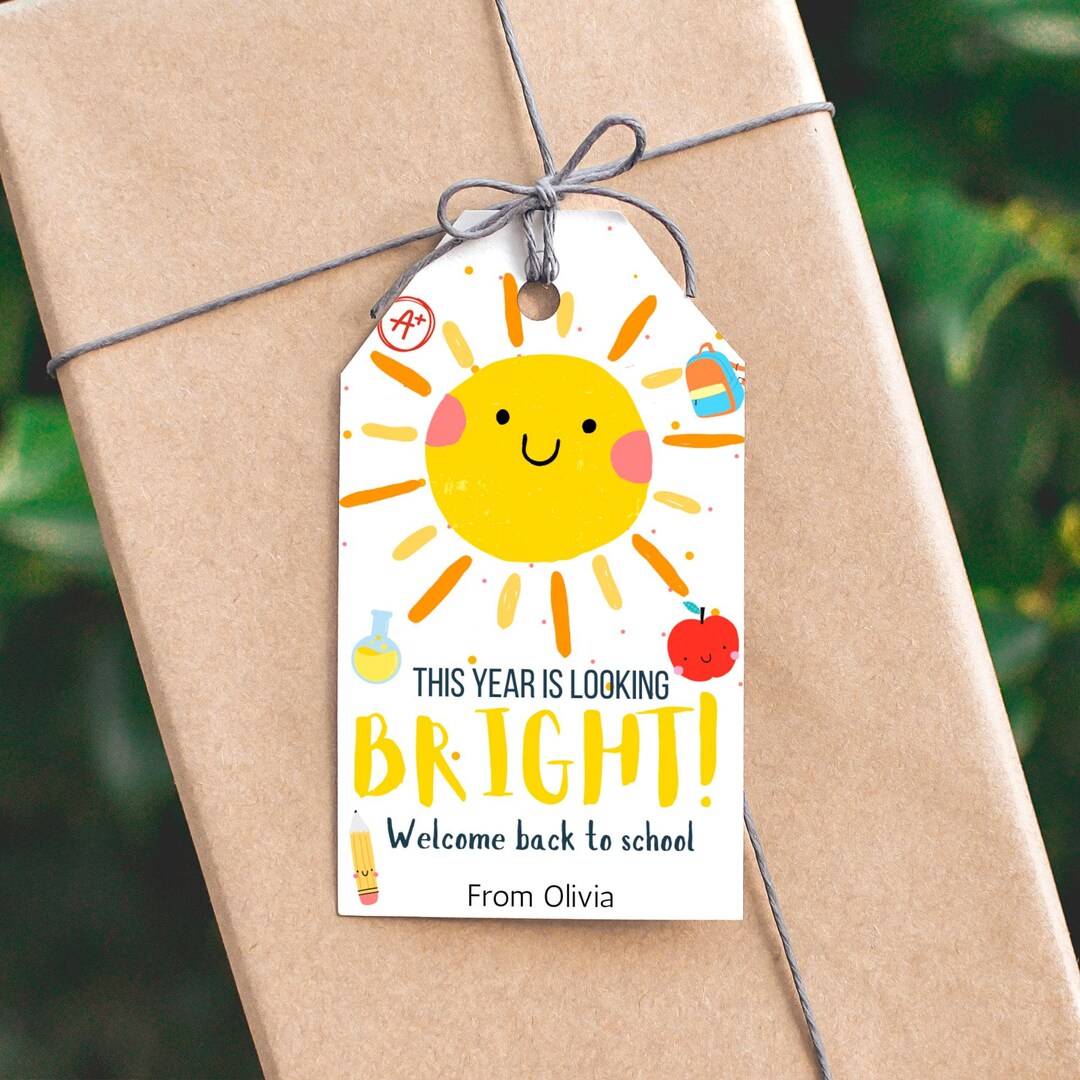 Back to School Tag, Bright Sun Teacher Appreciation Tag, First Day of ...