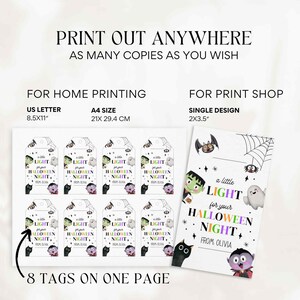 Printable Halloween Glow Stick Tag: Personalized Party Favor (editable ...