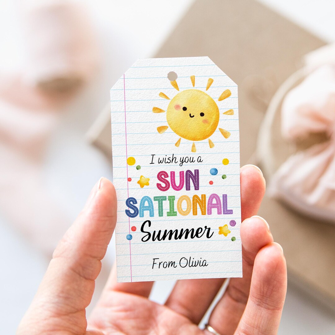 Have a Great Summer Gift Tag, Summer Sun Gift Tag, Sunshine Thank You ...