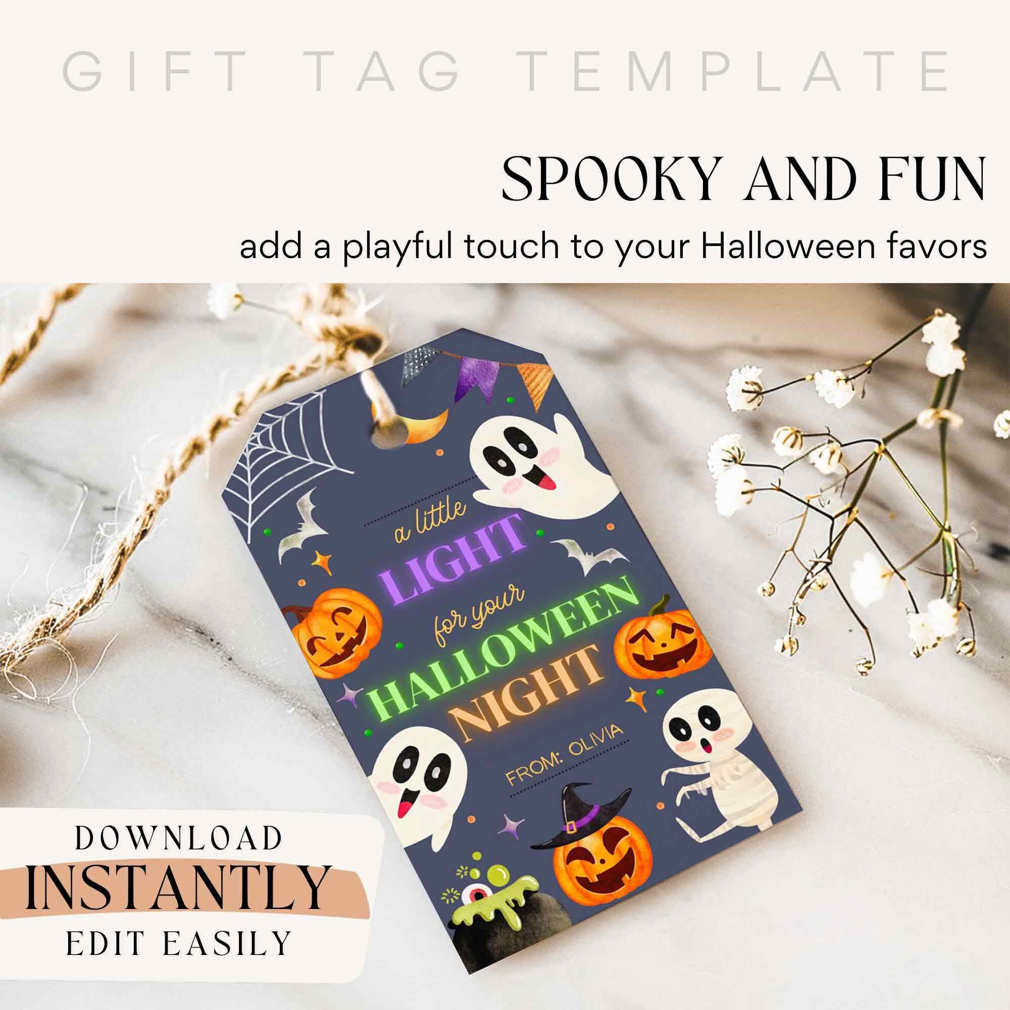 Printable Halloween Glow Stick Tags: Personalized Party Favors ...