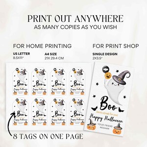 Printable Happy Halloween Gift Tag, Personalized Ghost Treat Tag, Trick ...