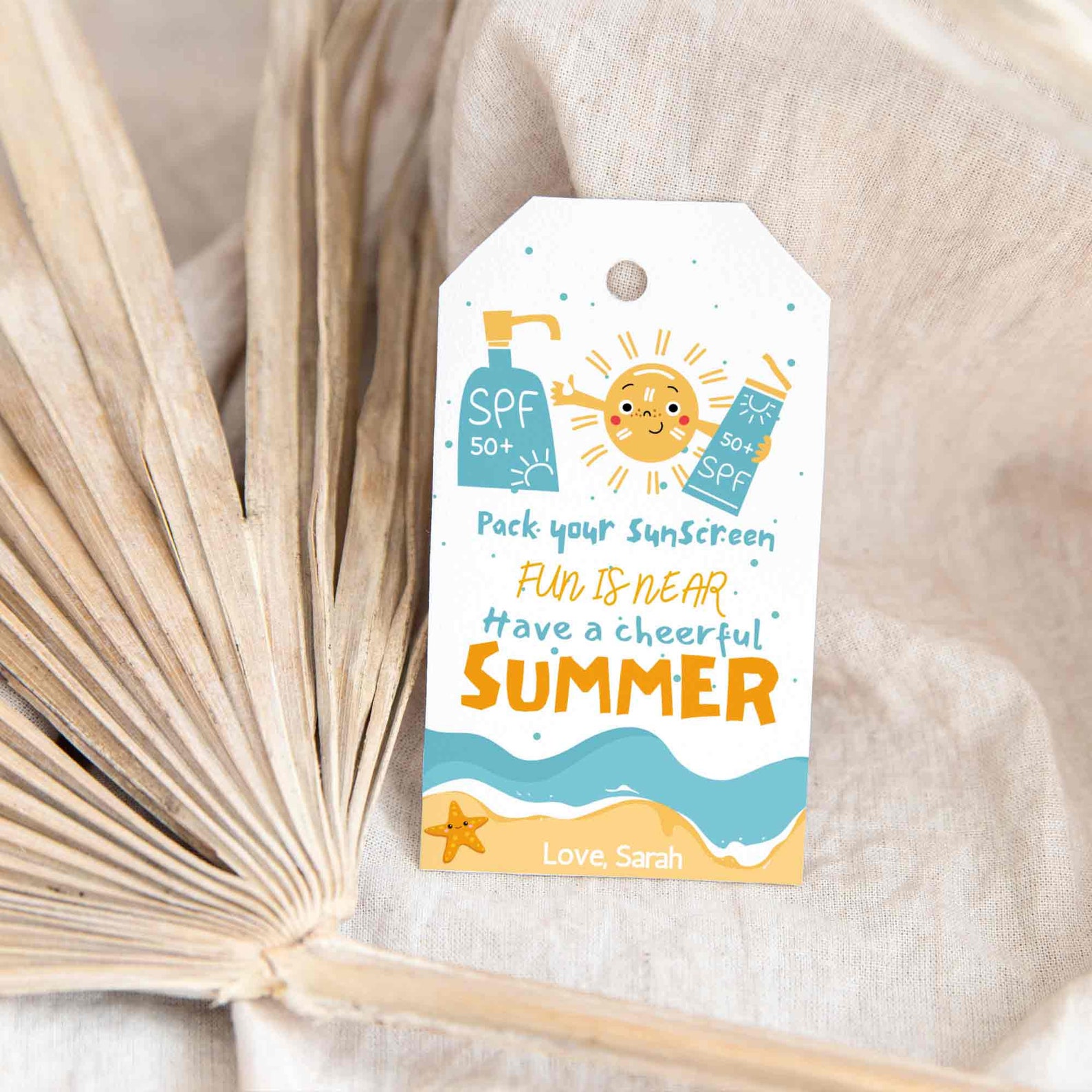 Summer Gift Tag, Sunscreen SPF Gift Tag, Sunshine Thank You Gift Tag ...