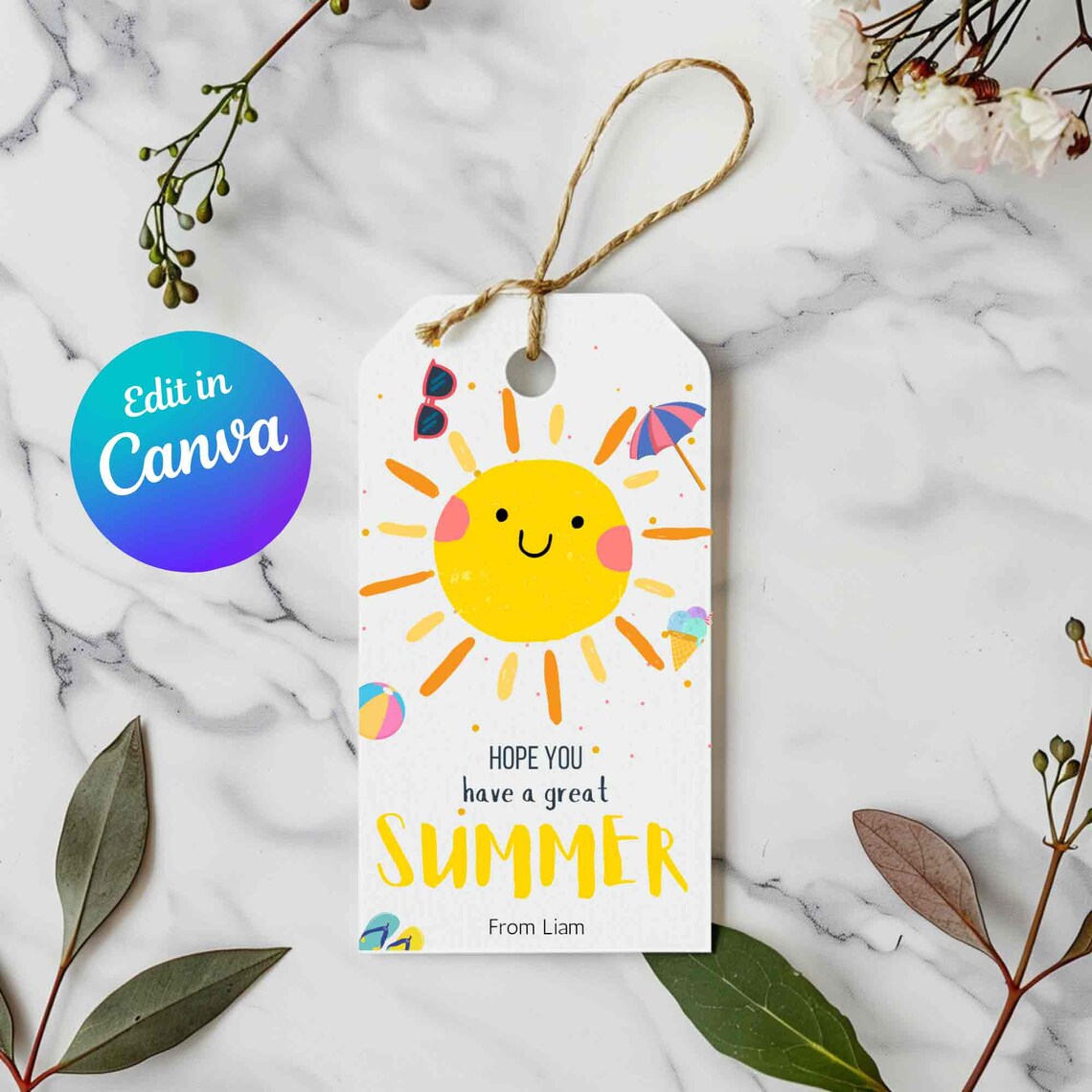 Have a Great Summer Gift Tag, Summer Sun Gift Tag, Sunshine Thank You ...