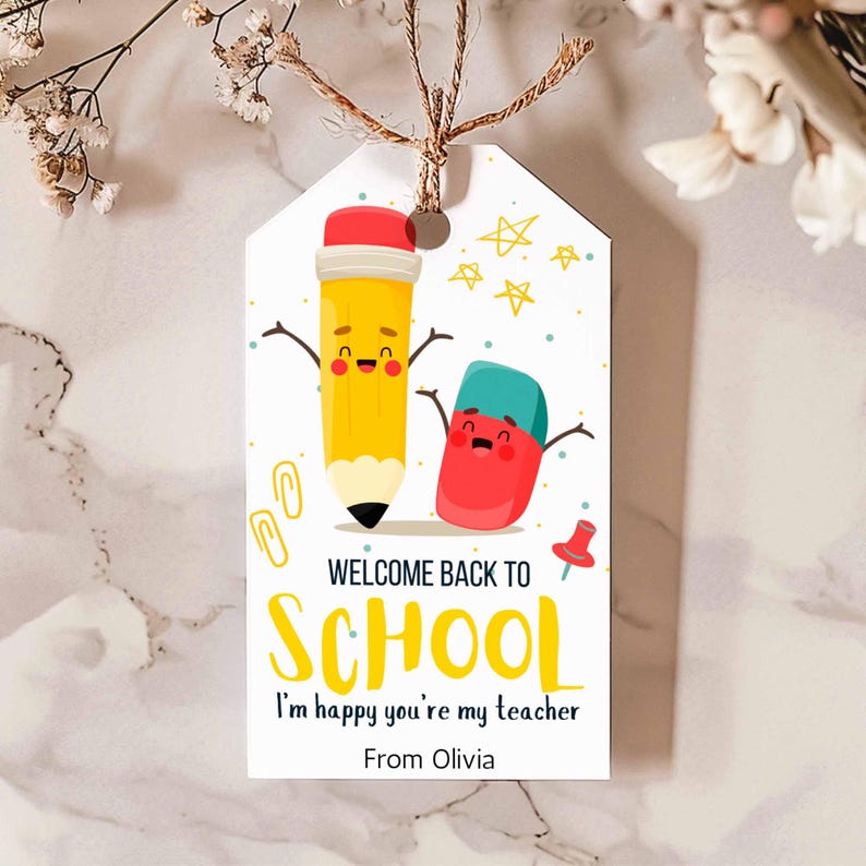 Back to School Gift Tag Personalized First Day of School Teacher ...