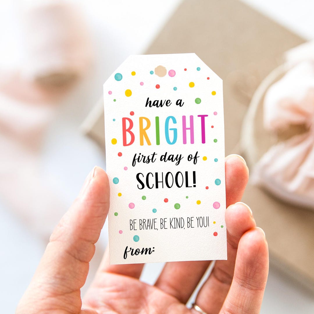Printable Happy First Day of School Tag, Editable First Day of School ...