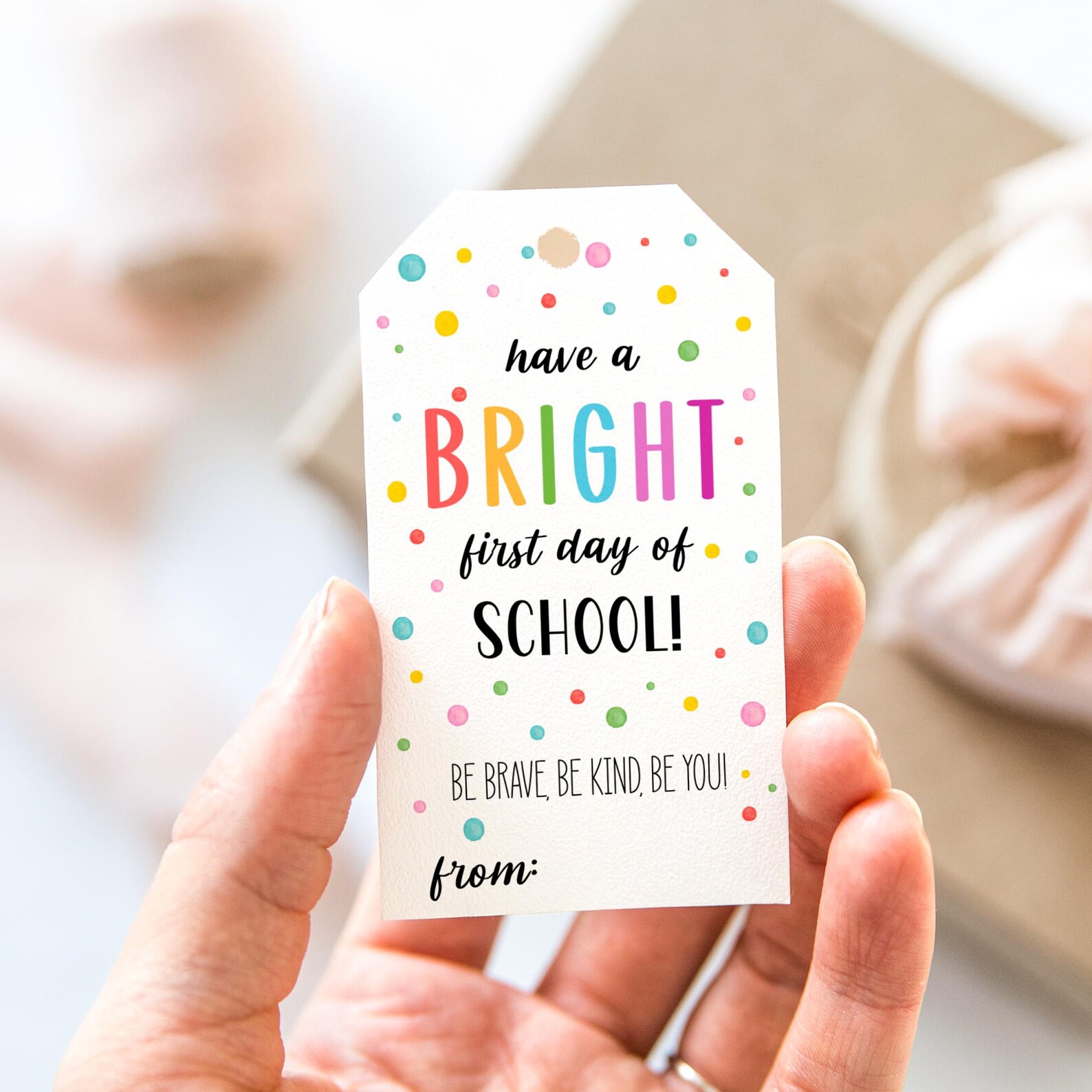 Printable Happy First Day of School Tag, Editable First Day of School ...
