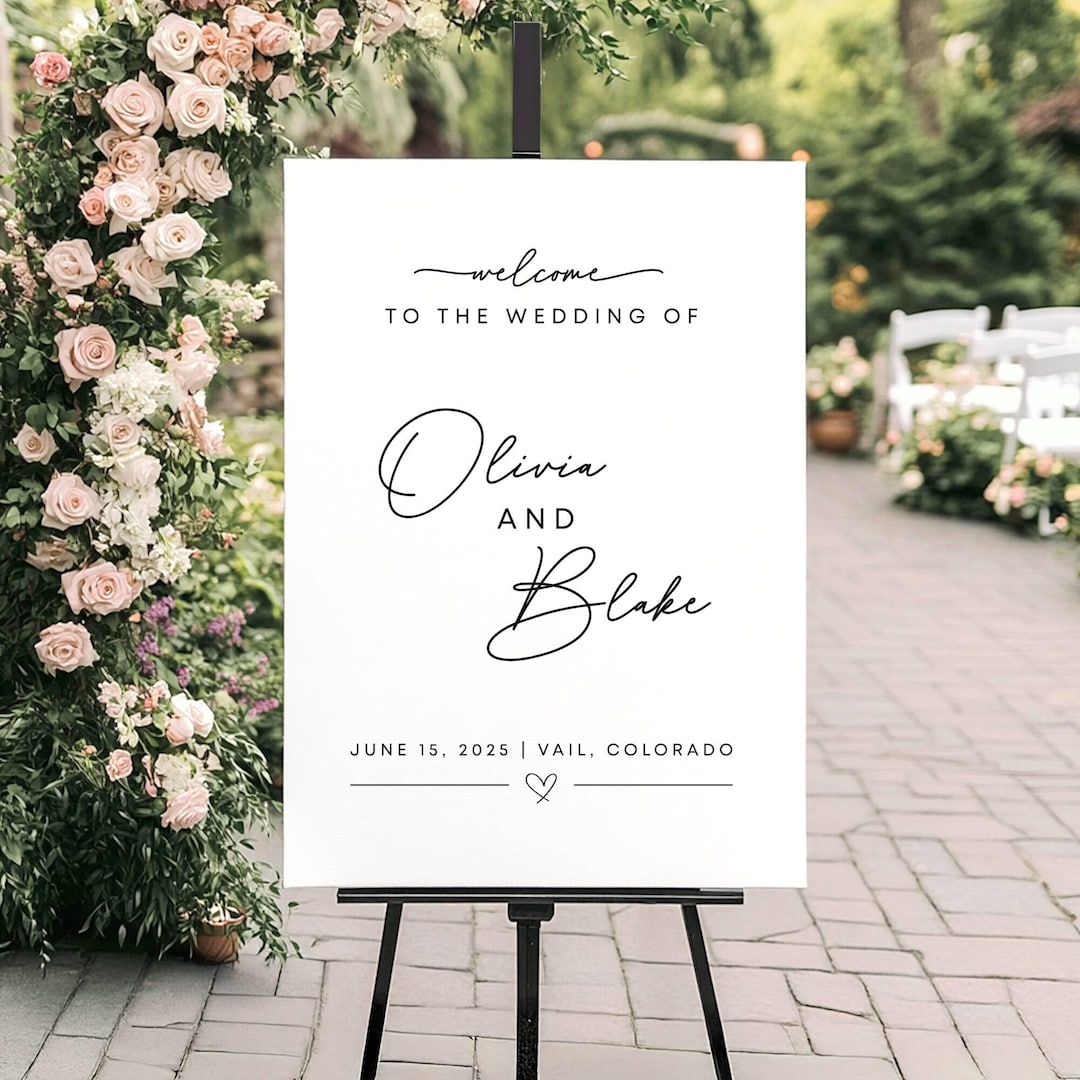 Minimal Welcome Wedding Sign, Editable Wedding Sign, Modern Printable ...