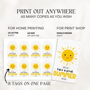 Have a Great Summer Gift Tag Template, Printable Gift Tags, Editable ...