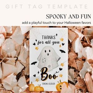 Editable Thank You Halloween Favor Tags, Ghost Treat Tag, Appreciation ...