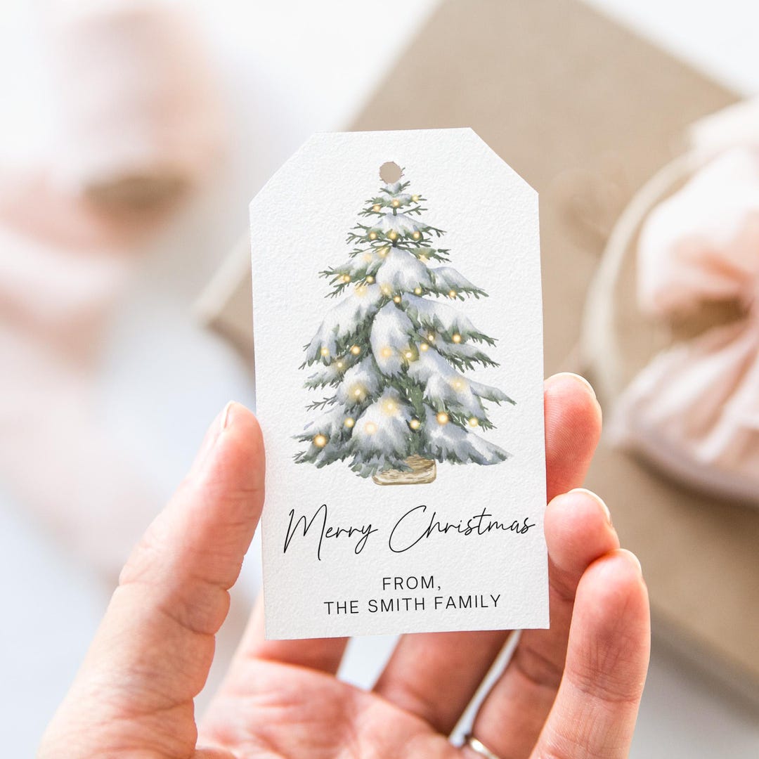 Editable Christmas Gift Tags, Digital Merry Christmas Favor Tags ...