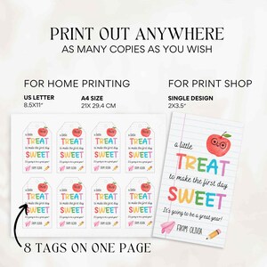 Back to School Gift Tag Template, Printable Gift Tags, Editable A ...