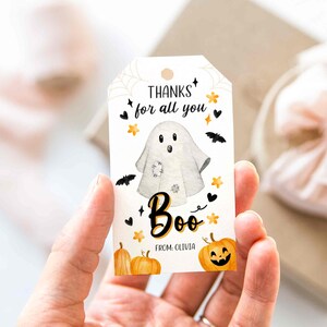 Editable Thank You Halloween Favor Tags, Ghost Treat Tag, Appreciation ...