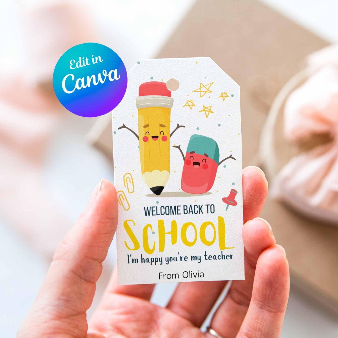 Teacher Appreciation Gift Tag, Back to School, Funny Pencil Eraser ...