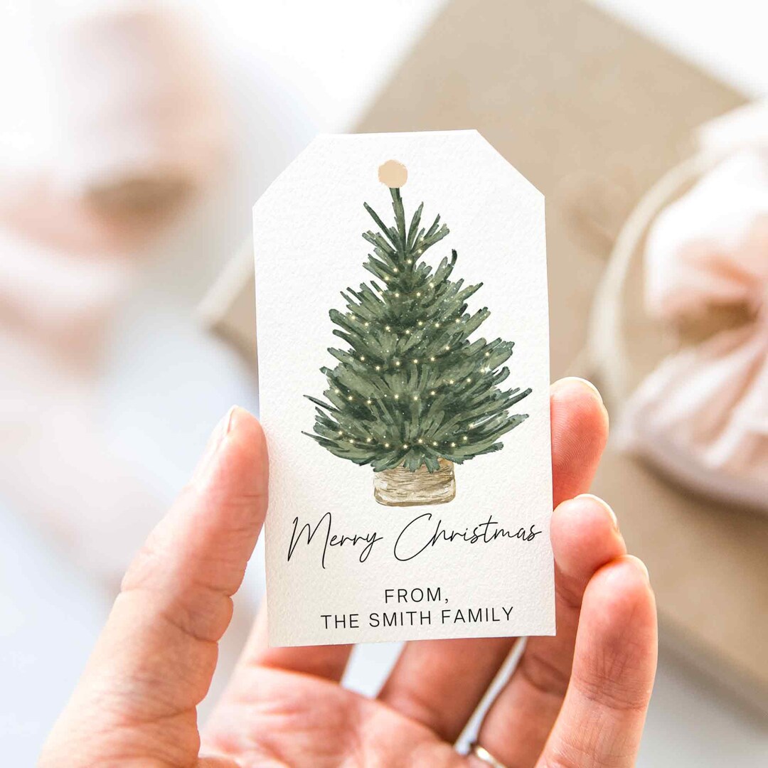 Editable Christmas Favor Tags, Christmas Gift Tags, Printable Holiday ...