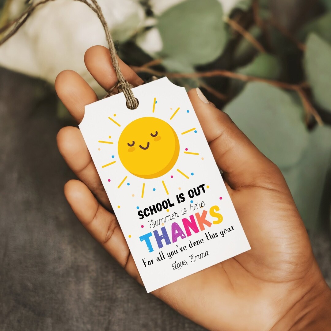 Thank You Teacher Appreciation Gift Tag, Sunshine Gift Tag ...