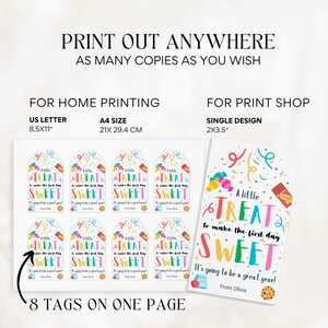 Back to School Gift Tag Template, Printable Gift Tags, Editable A ...