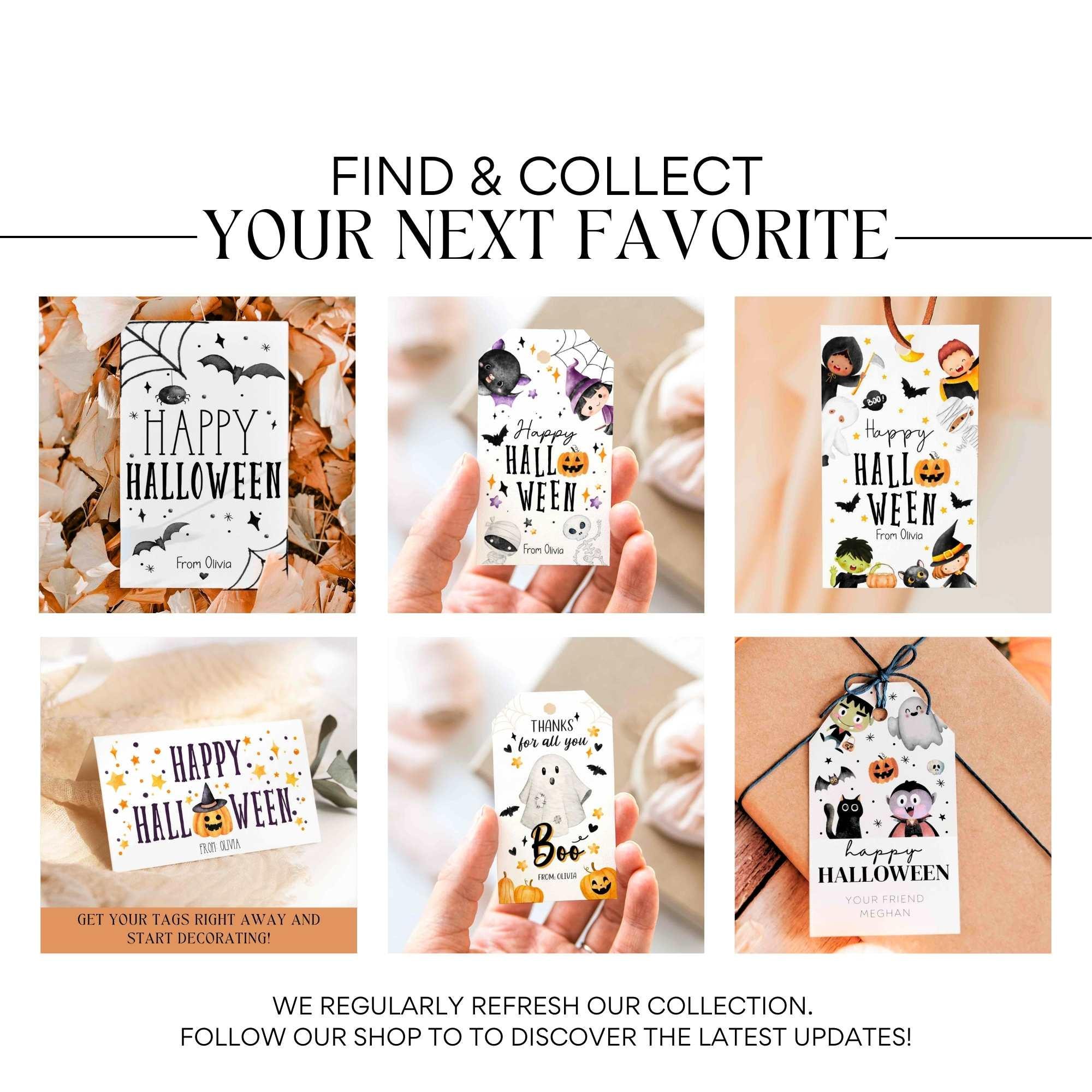 Editable Pink Halloween Favor Tags, Boo Gift Tags, Printable Girly ...