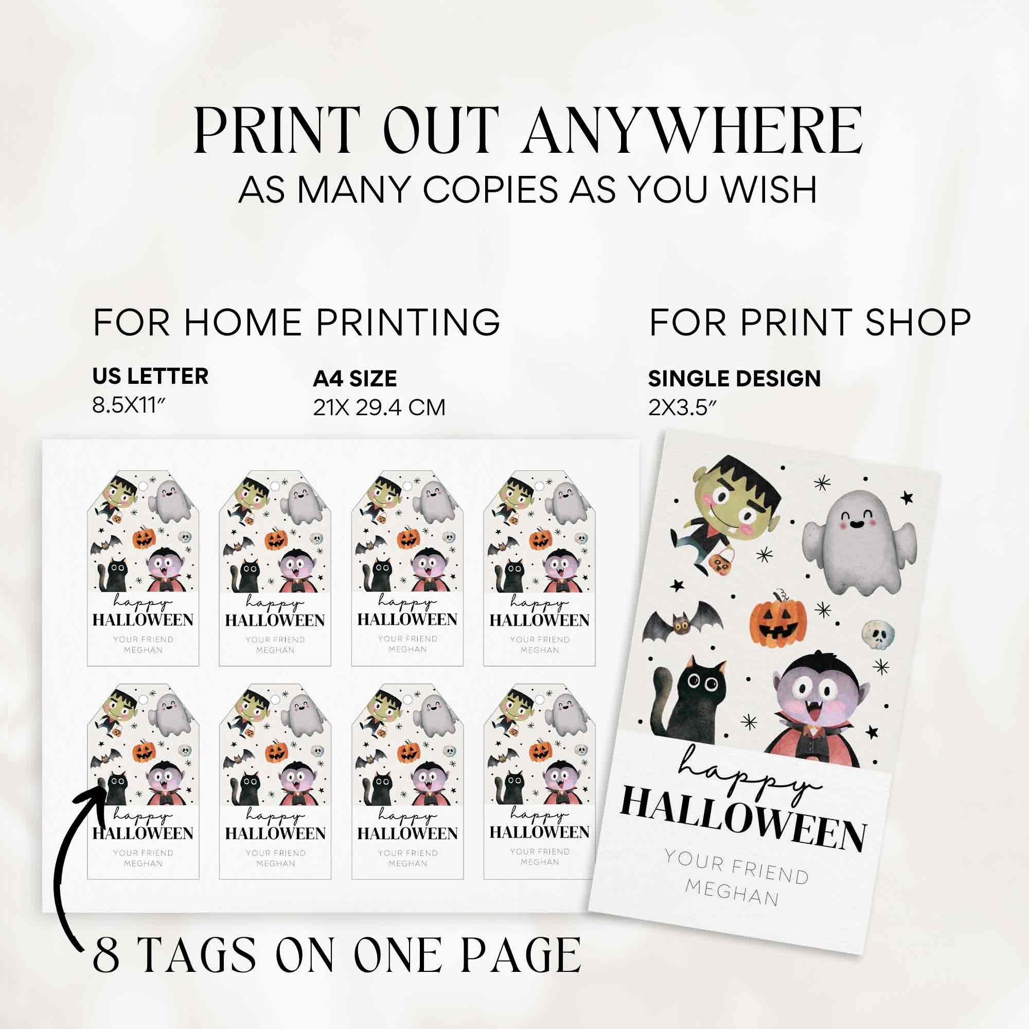 Halloween Personalized Favor Tags, Happy Halloween Treat Favor Tags ...