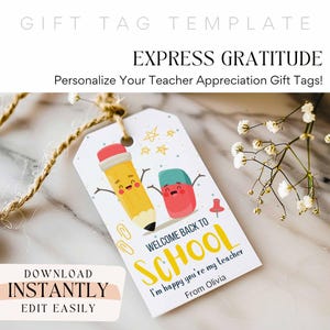 Back to School Gift Tag Personalized First Day of School Teacher ...