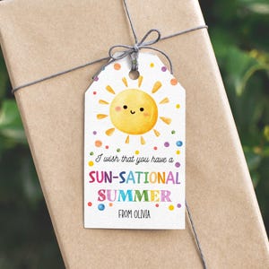Have a Great Summer Gift Tag, Summer Sun Gift Tag, Sunshine Thank You ...