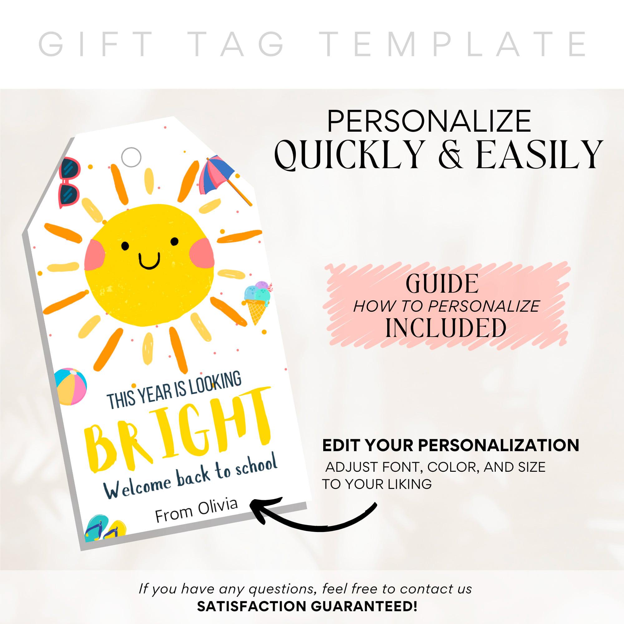 Back to School Sun Tag, Here's to a Bright School Year Tag, First Day ...