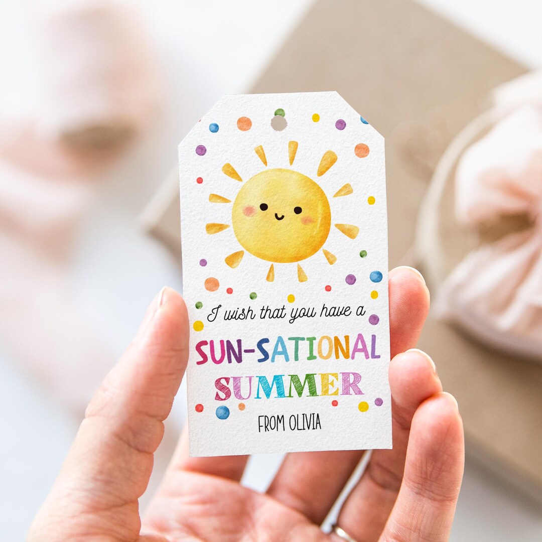Have a Great Summer Gift Tag, Summer Sun Gift Tag, Sunshine Thank You ...