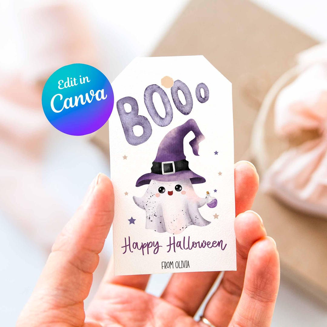 Cute Ghost Halloween Gift Tag, Pumpkin Gift Tags, Halloween Friend Tag ...