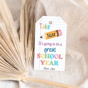 Back to School Gift Tag Template, Printable Gift Tags, Take Note It's ...
