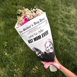 Editable Mothers Day Newspaper Template, Printable Mothers Day Bouquet ...