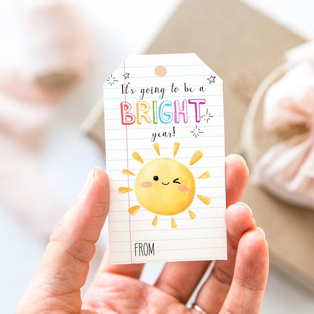 Bright School Year, Editable Cute Sun Tag From Teacher, Back to School ...
