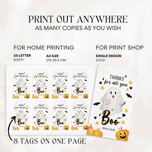 Editable Thank You Halloween Favor Tags, Ghost Treat Tag, Appreciation ...