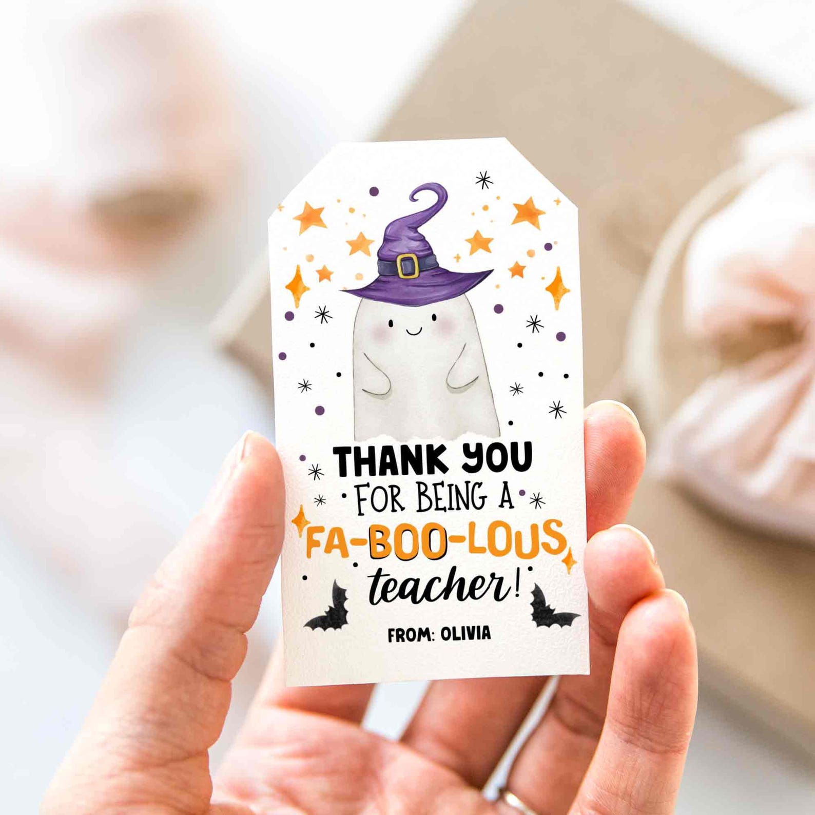 Halloween Teacher Tag, Faboolous Teacher,halloween Favor Tags, Class ...