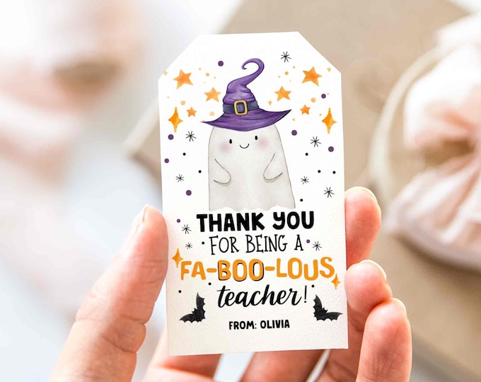 Halloween Teacher Tag, Faboolous Teacher,halloween Favor Tags, Class ...