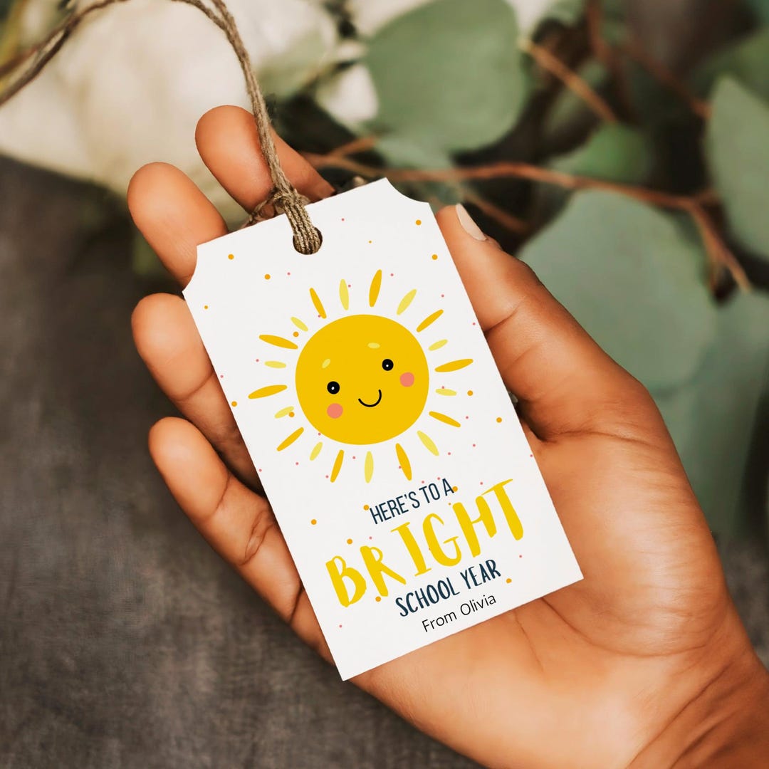 Back to School Sun Tag, Here's to a Bright School Year Tag, First Day ...