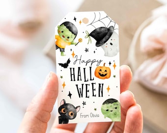 Halloween Personalized Favor Tags, Happy Halloween Treat Favor Tags ...