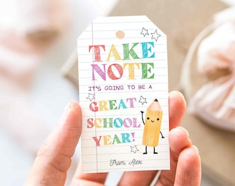 EDITABLE First Day of School Gift Tag, Back to School Gift Tag, Teacher ...